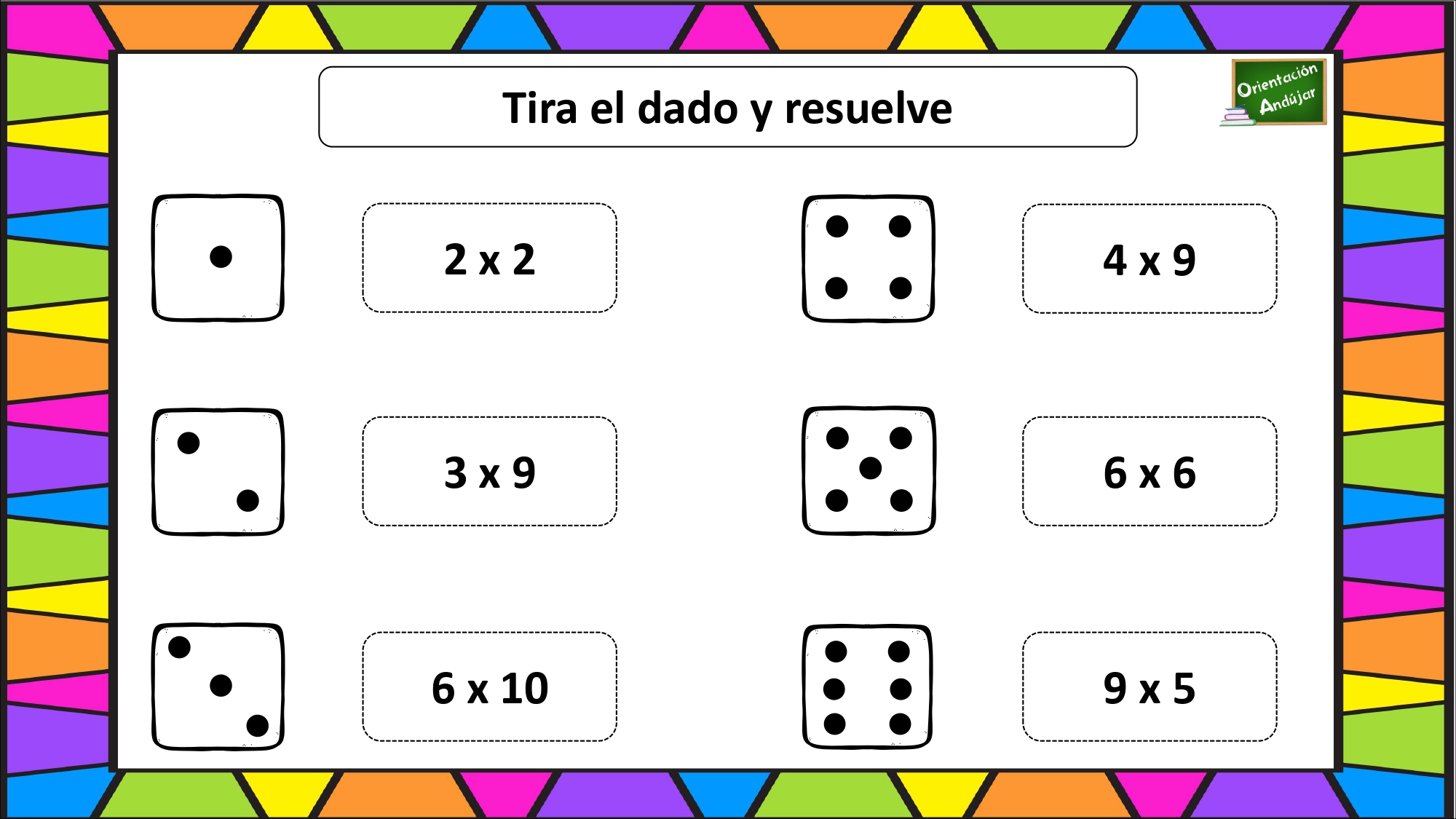 El juego de las tablas de multiplicar: Tira el dado y resuelve ...