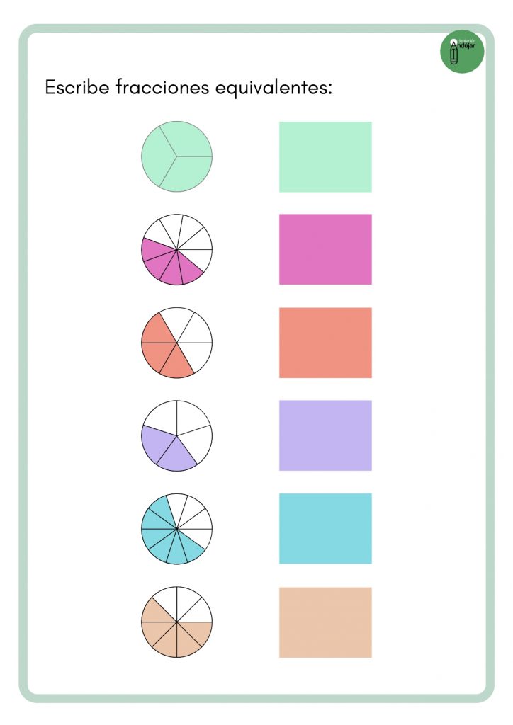 Mi cuadernito de fracciones - Orientacion Andujar