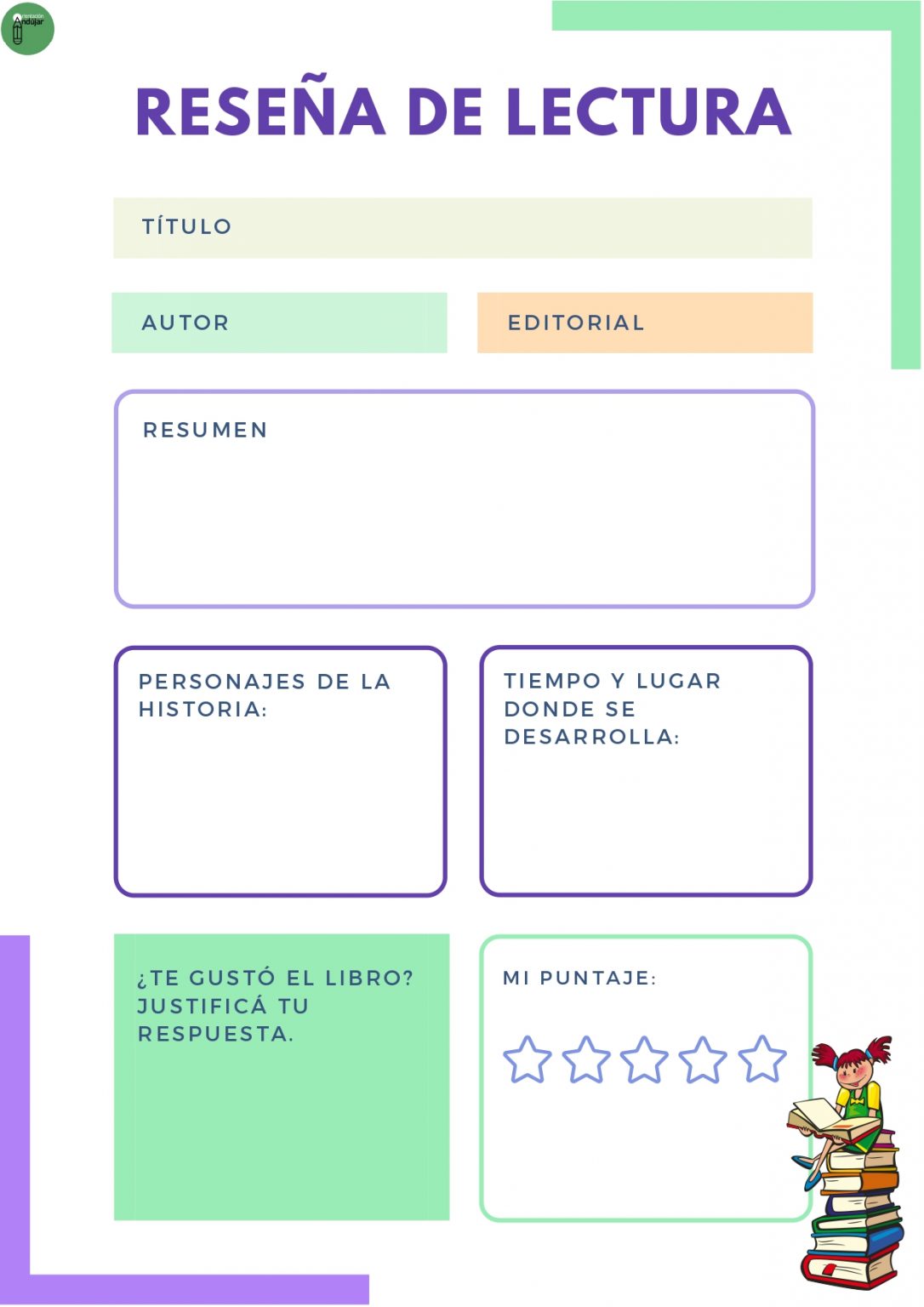 Bonitos diseños para reseñas de libros - Orientacion Andujar