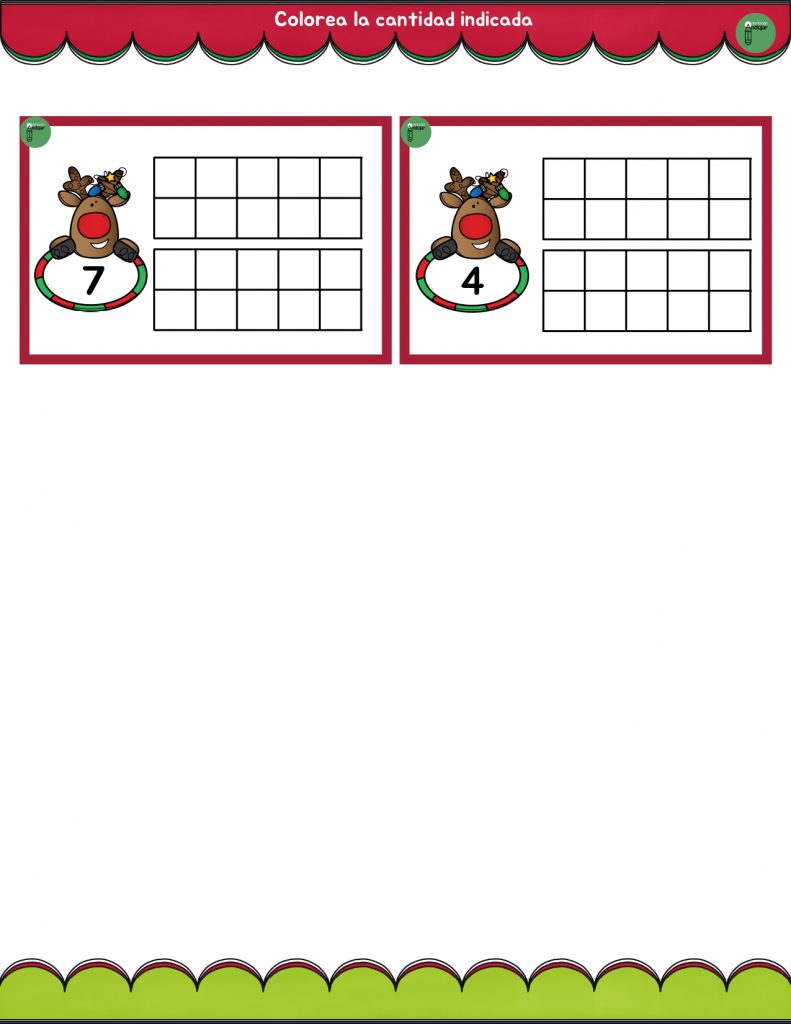 Colorea la cantidad indicada Especial NAVIDAD - Orientacion Andujar