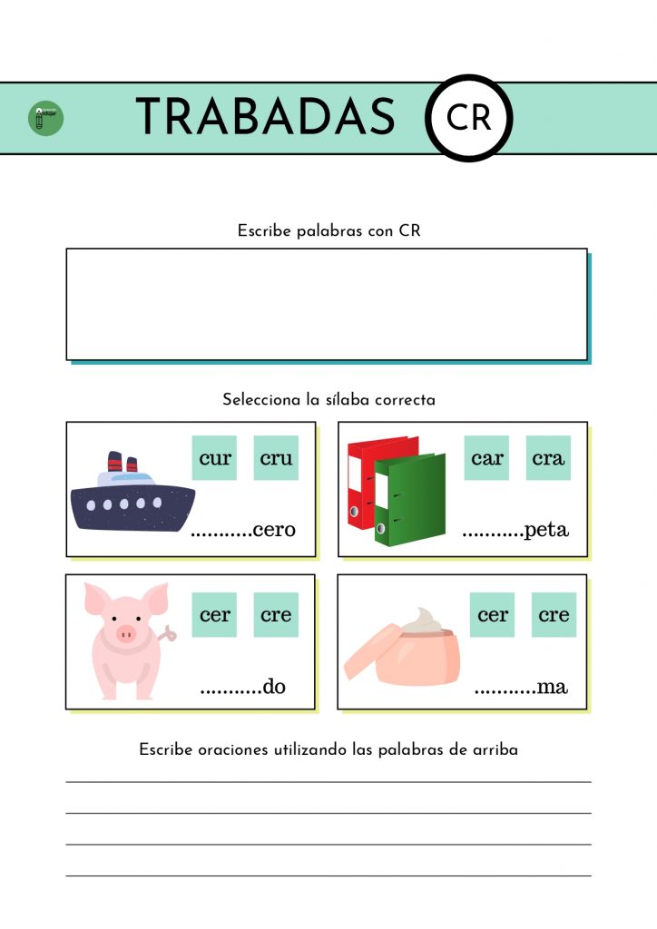 Pack de fichas Sílabas trabadas - Orientacion Andujar