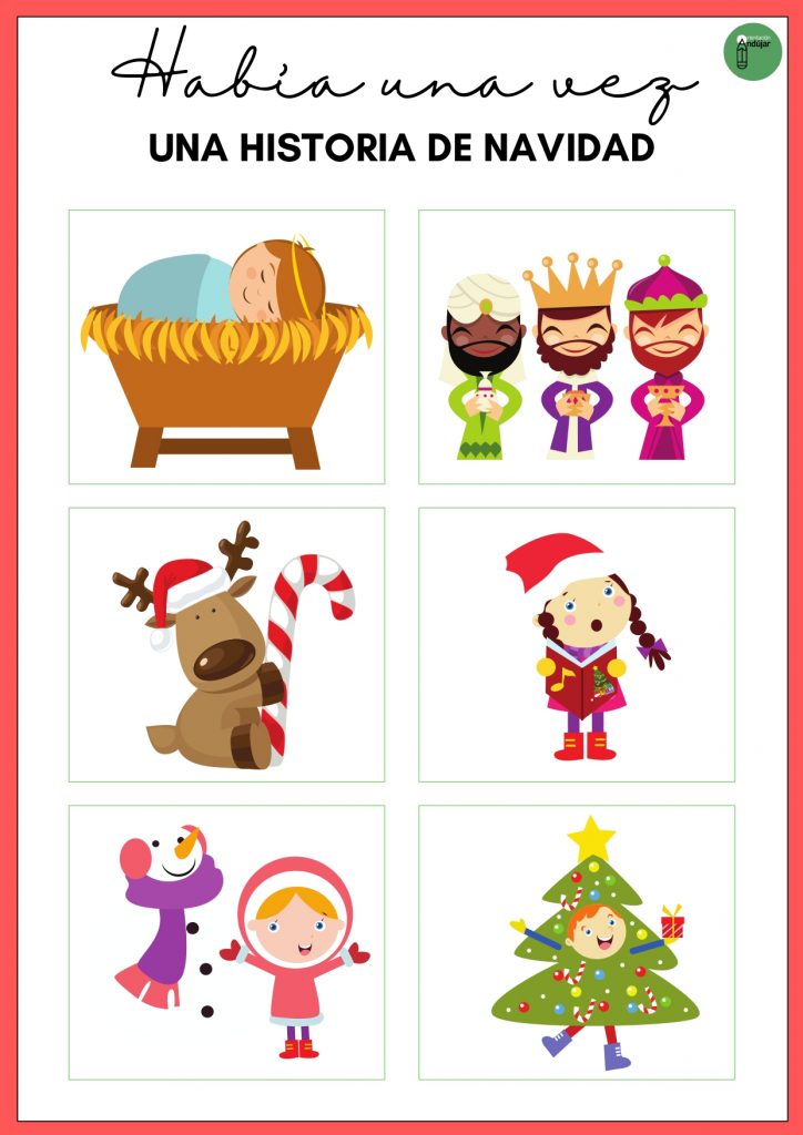 Secuencia de imágenes para inventar una bonita historia de Navidad ...