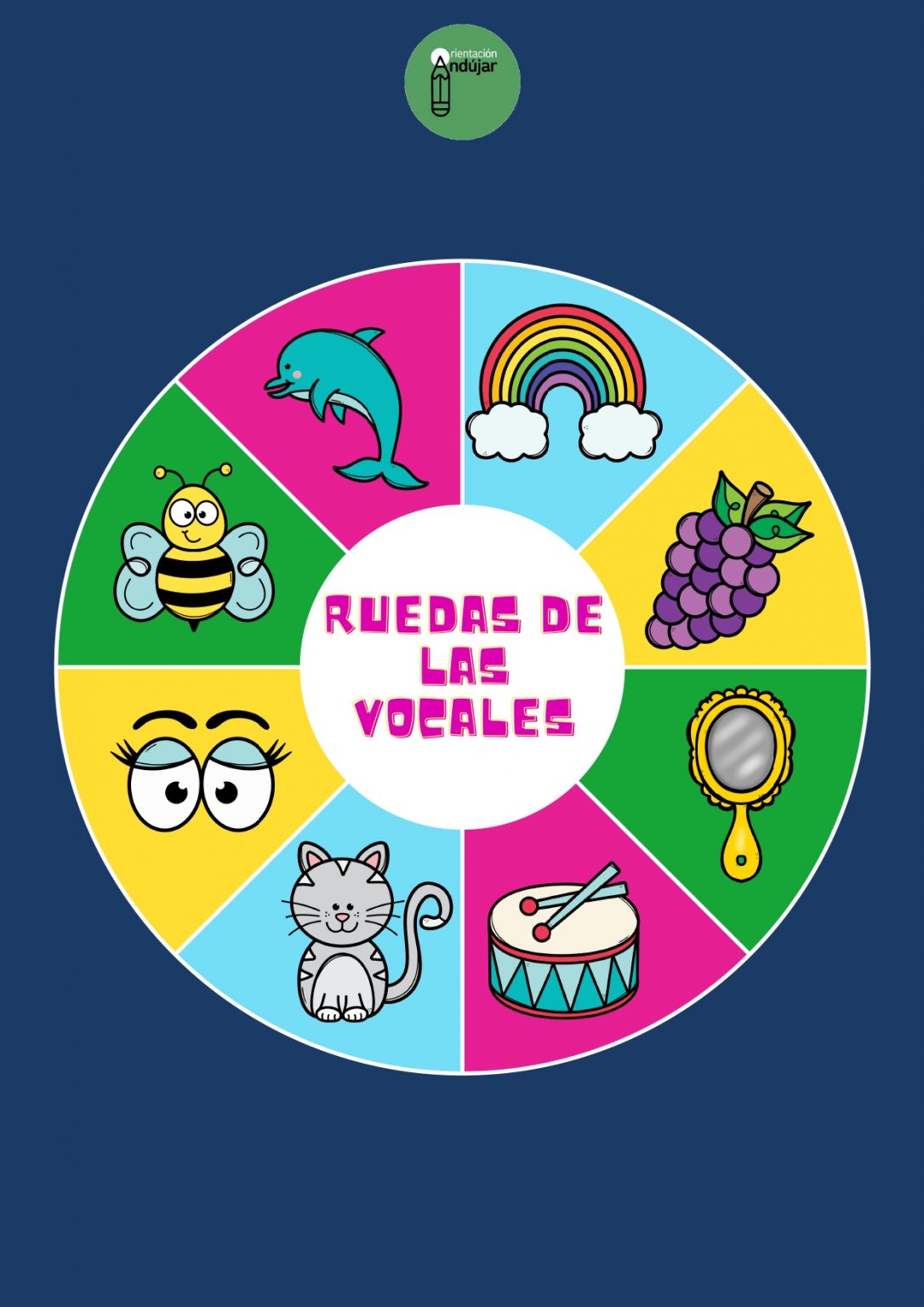 Las tarjetas de las vocales con dibujos en mayúscula y minúscula ...