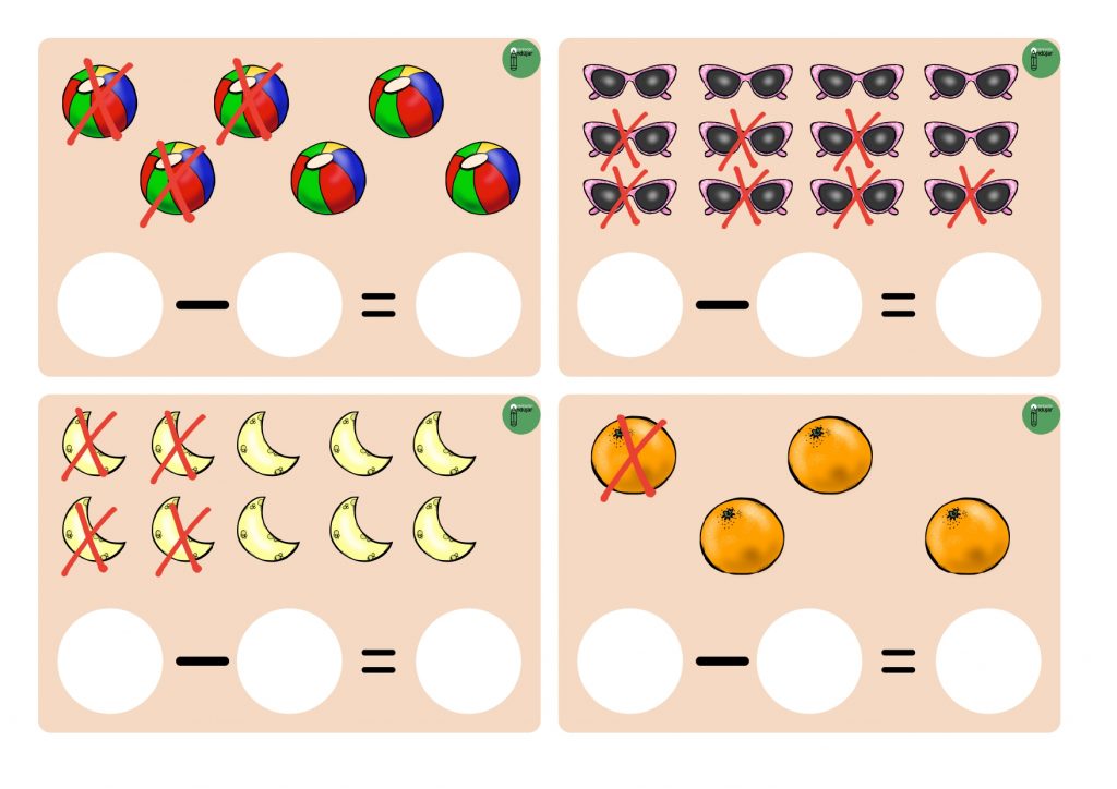 Colección tarjetas de sustracciones - Orientacion Andujar