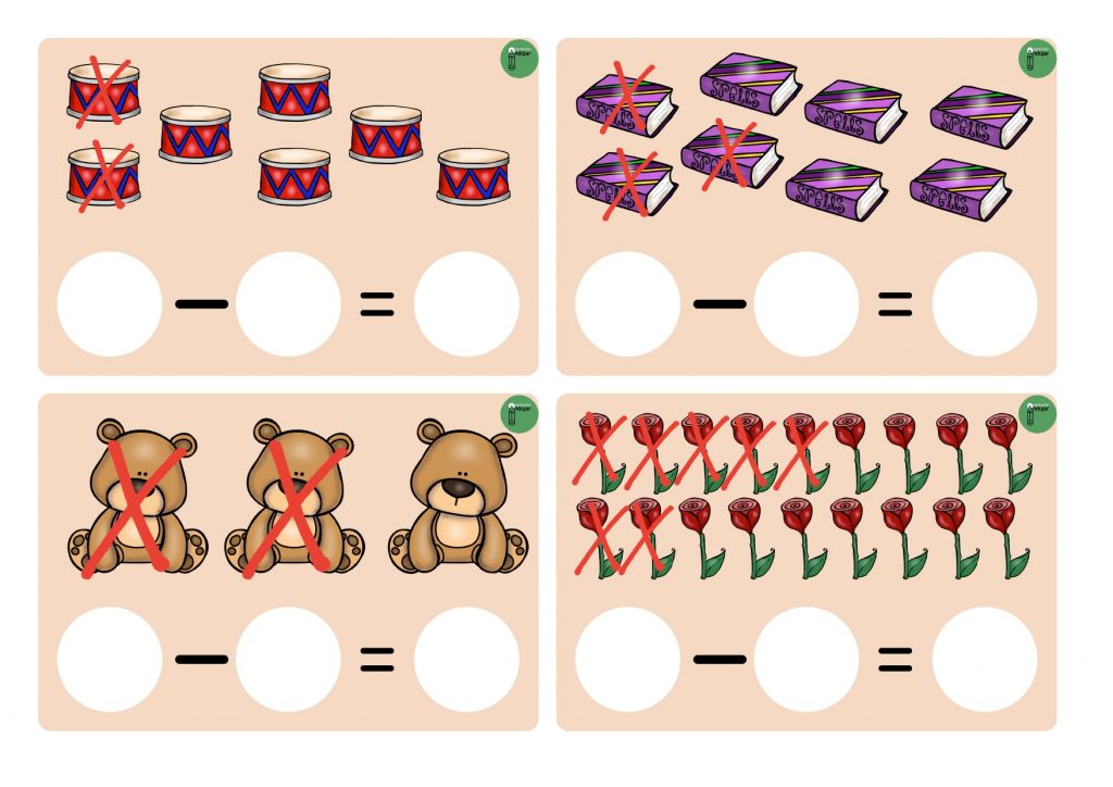 Colección tarjetas de sustracciones - Orientacion Andujar