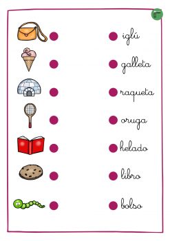 Asociación palabra - dibujo: Empareja - Actividades de infantil y primaria