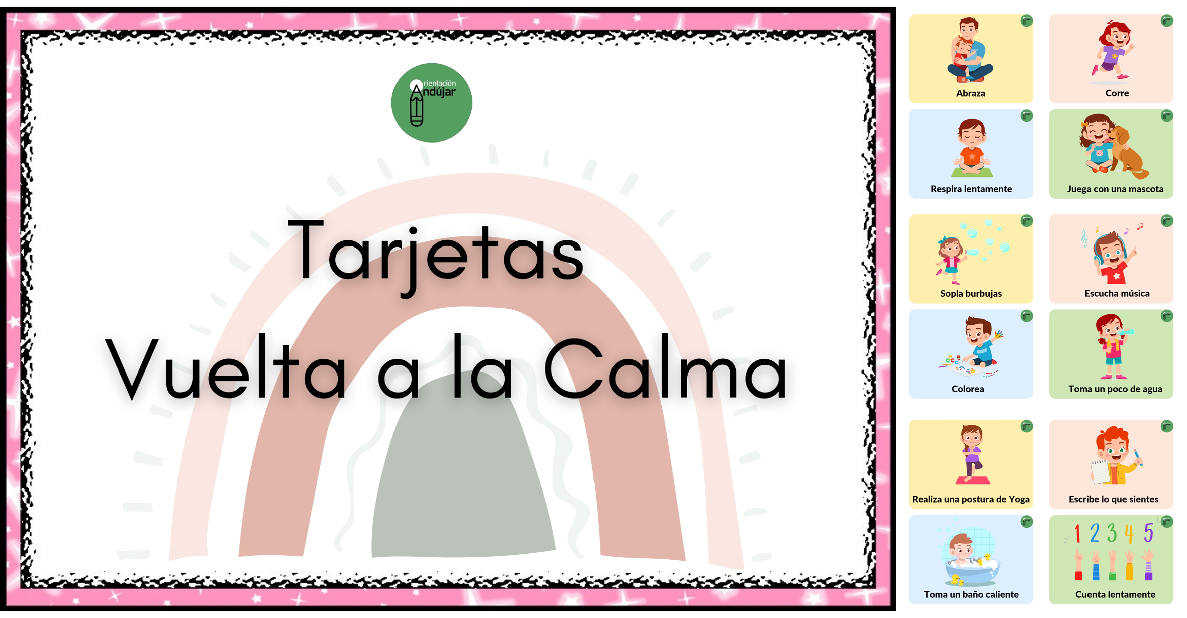 Bonitas tarjetas Vuelta a la calma - Orientacion Andujar