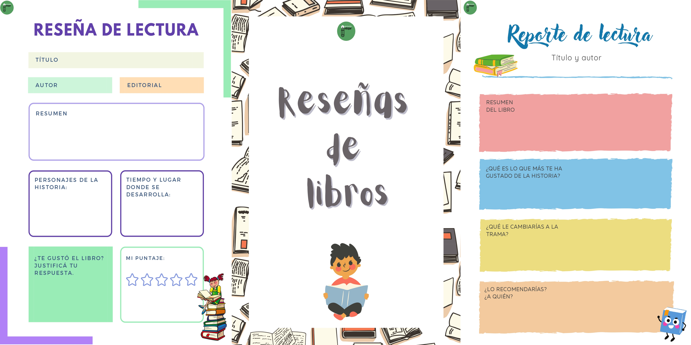 Bonitos diseños para reseñas de libros - Orientacion Andujar