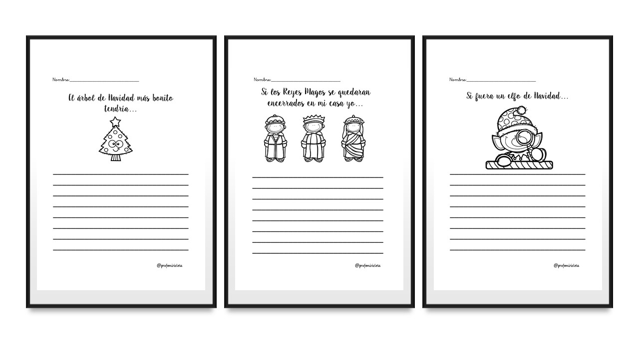 Fichas de escritura creativa con temática navideña - Orientacion Andujar
