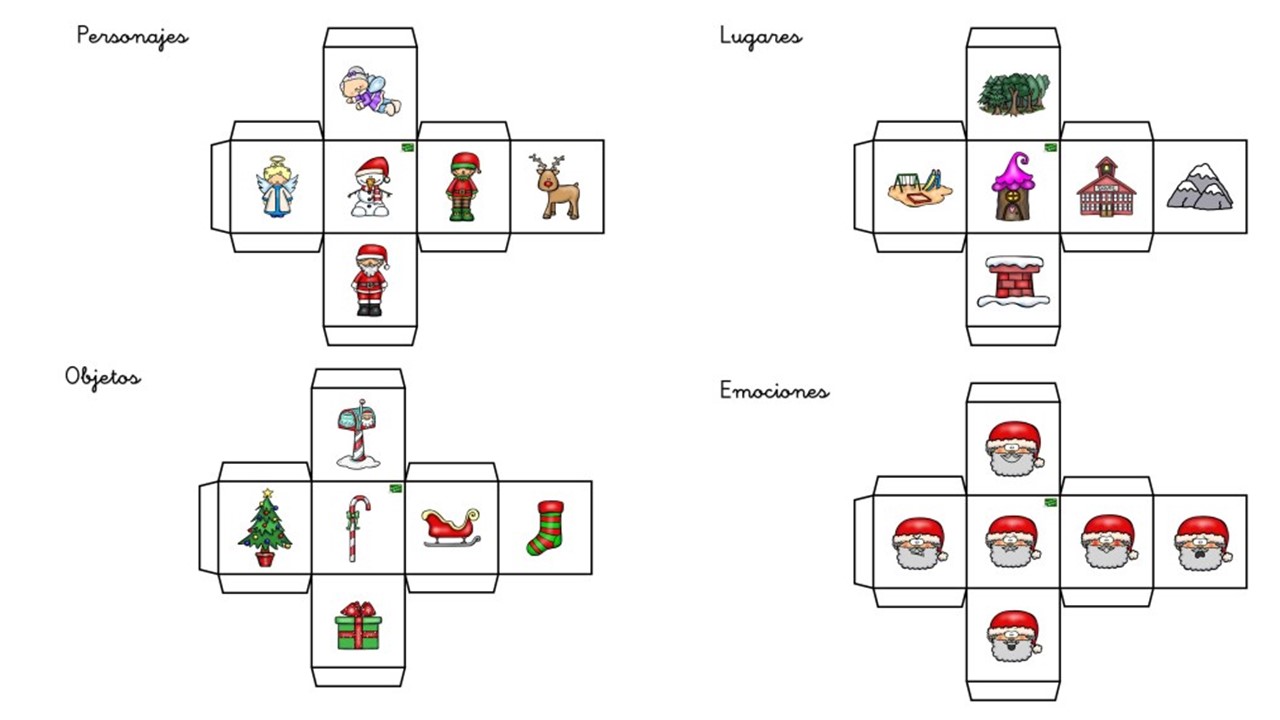 Dados manipulativos para inventar historias de Navidad - Orientacion ...