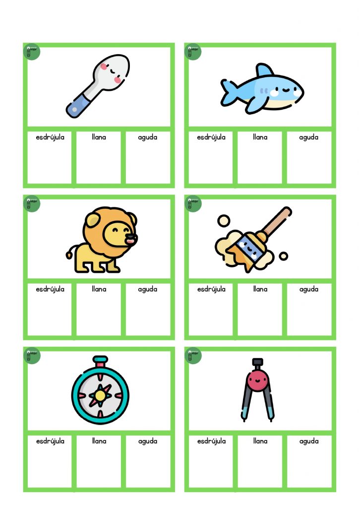 Actividad ortográfica: Tarjetitas para acentuar y clasificar palabras ...