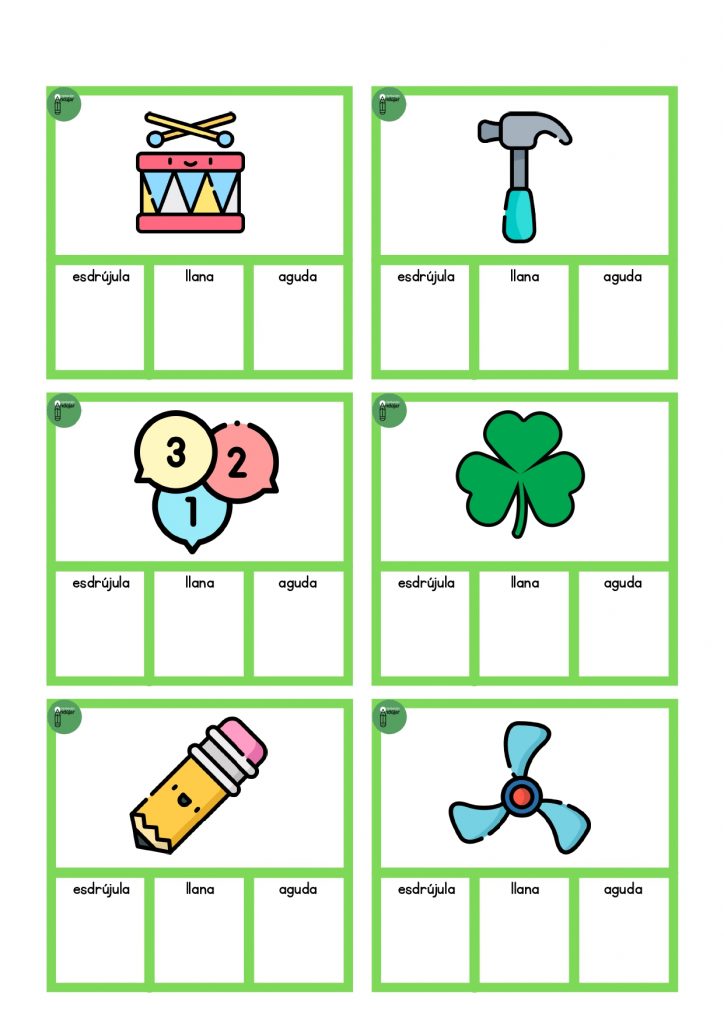 Actividad ortográfica: Tarjetitas para acentuar y clasificar palabras ...