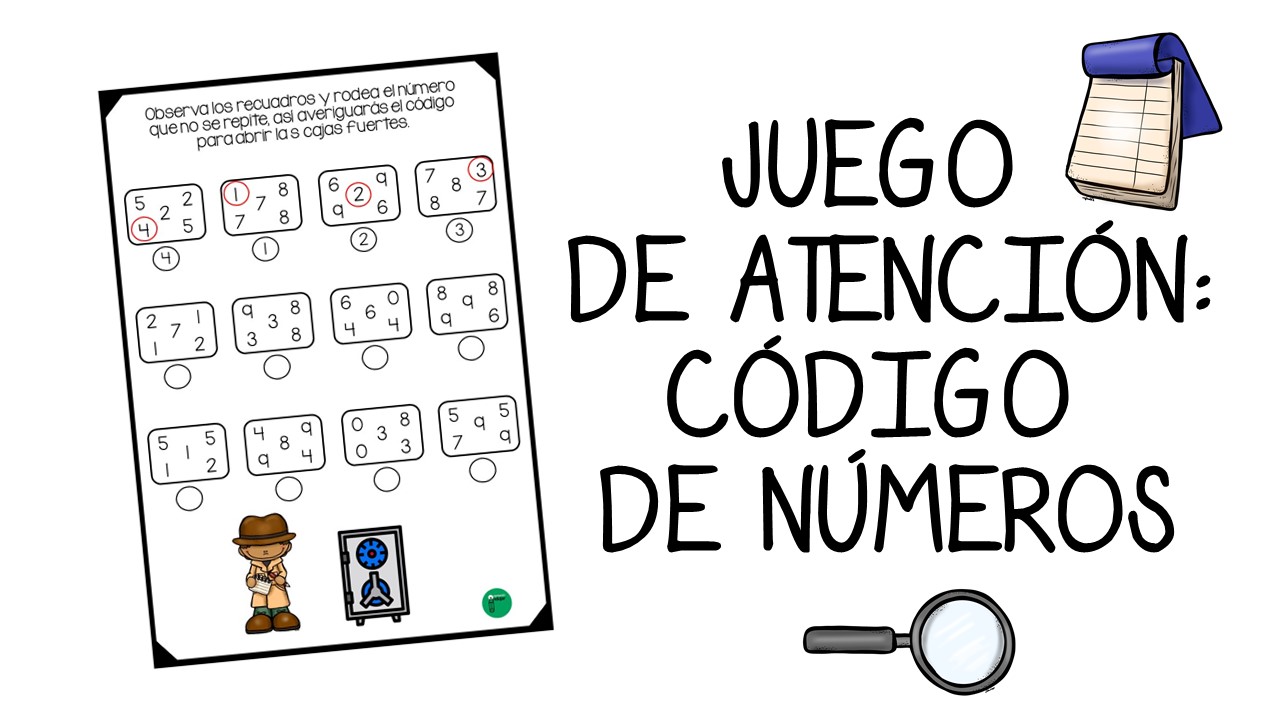 Juego de atención: Códigos de números - Orientacion Andujar