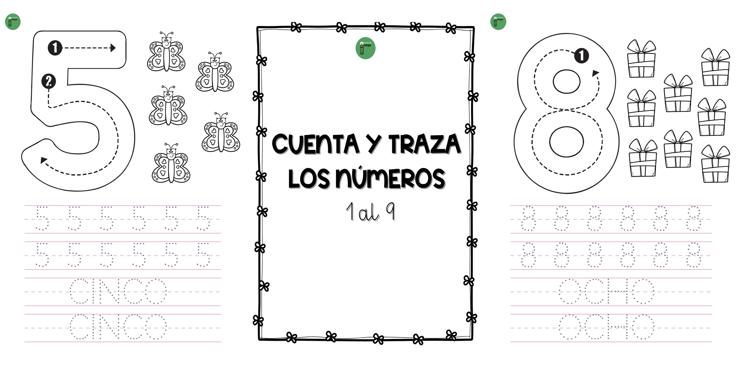GRAFO Cuenta y traza los números del 1 al 9 - Orientacion Andujar
