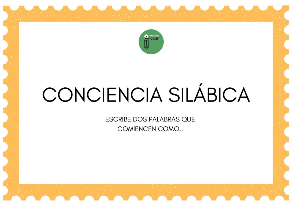 Bonitos ejercicios de conciencia silábica - Orientacion Andujar