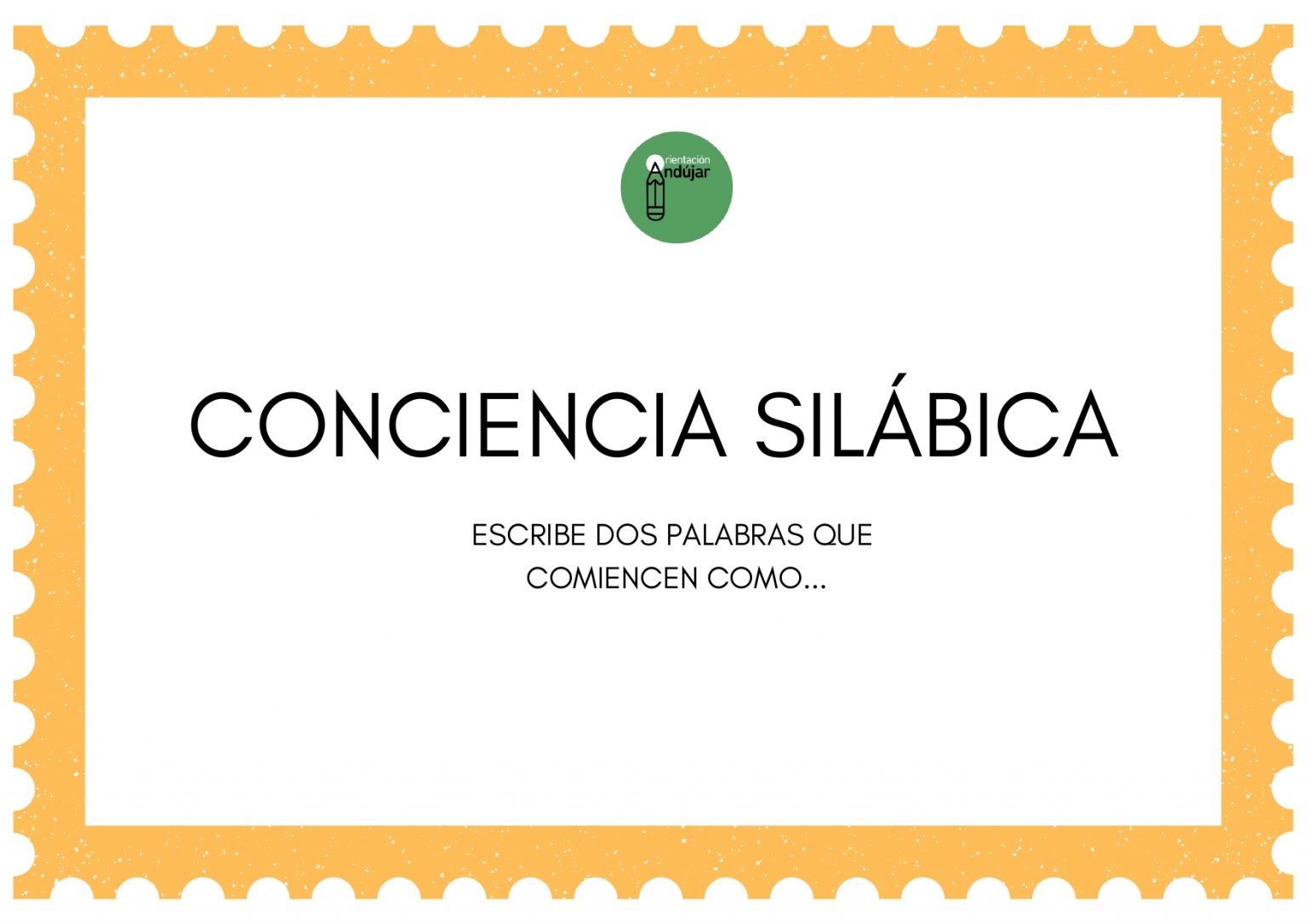 Bonitos ejercicios de conciencia silábica - Orientacion Andujar