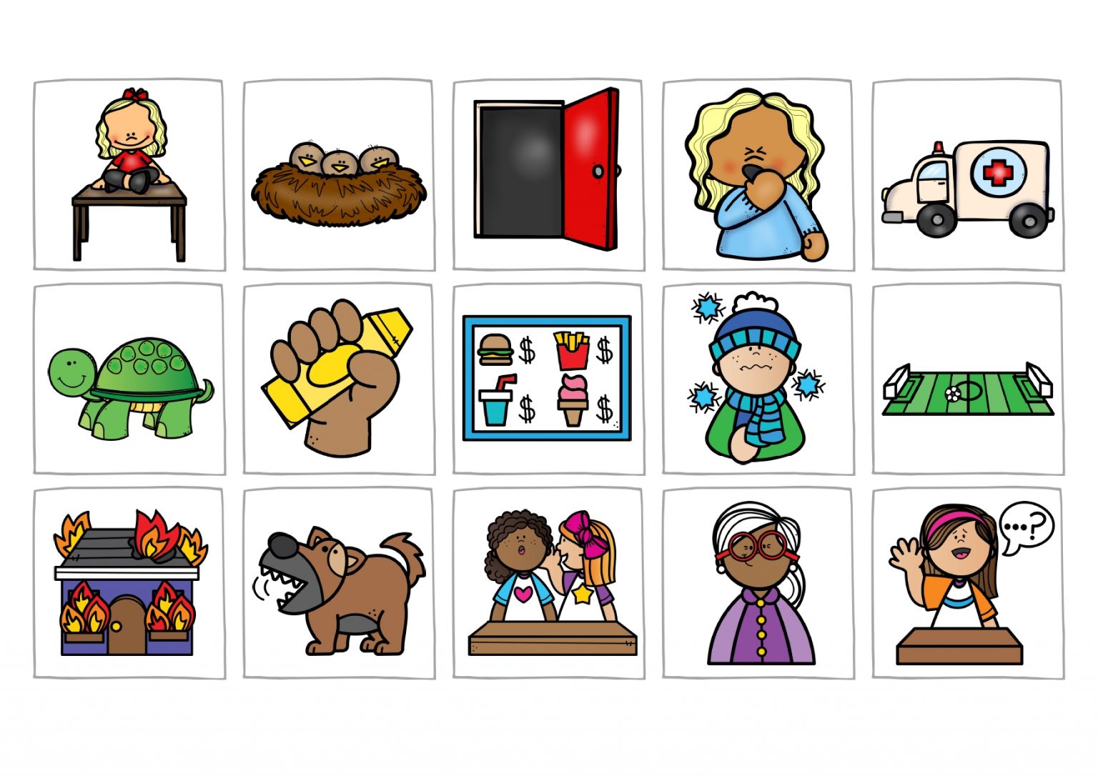 Lee y coloca el dibujo que corresponde - Orientacion Andujar