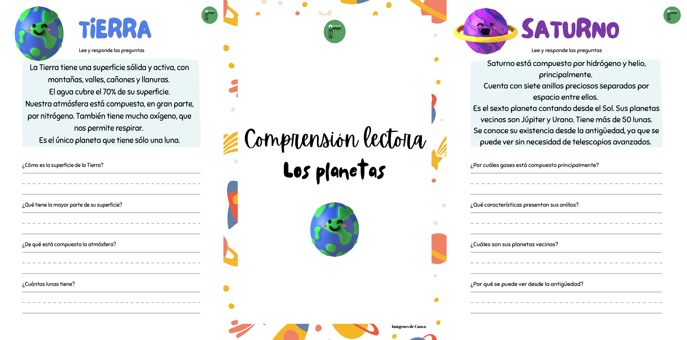 Actividades De Comprensión Lectora Sobre Los Planetas Interiores