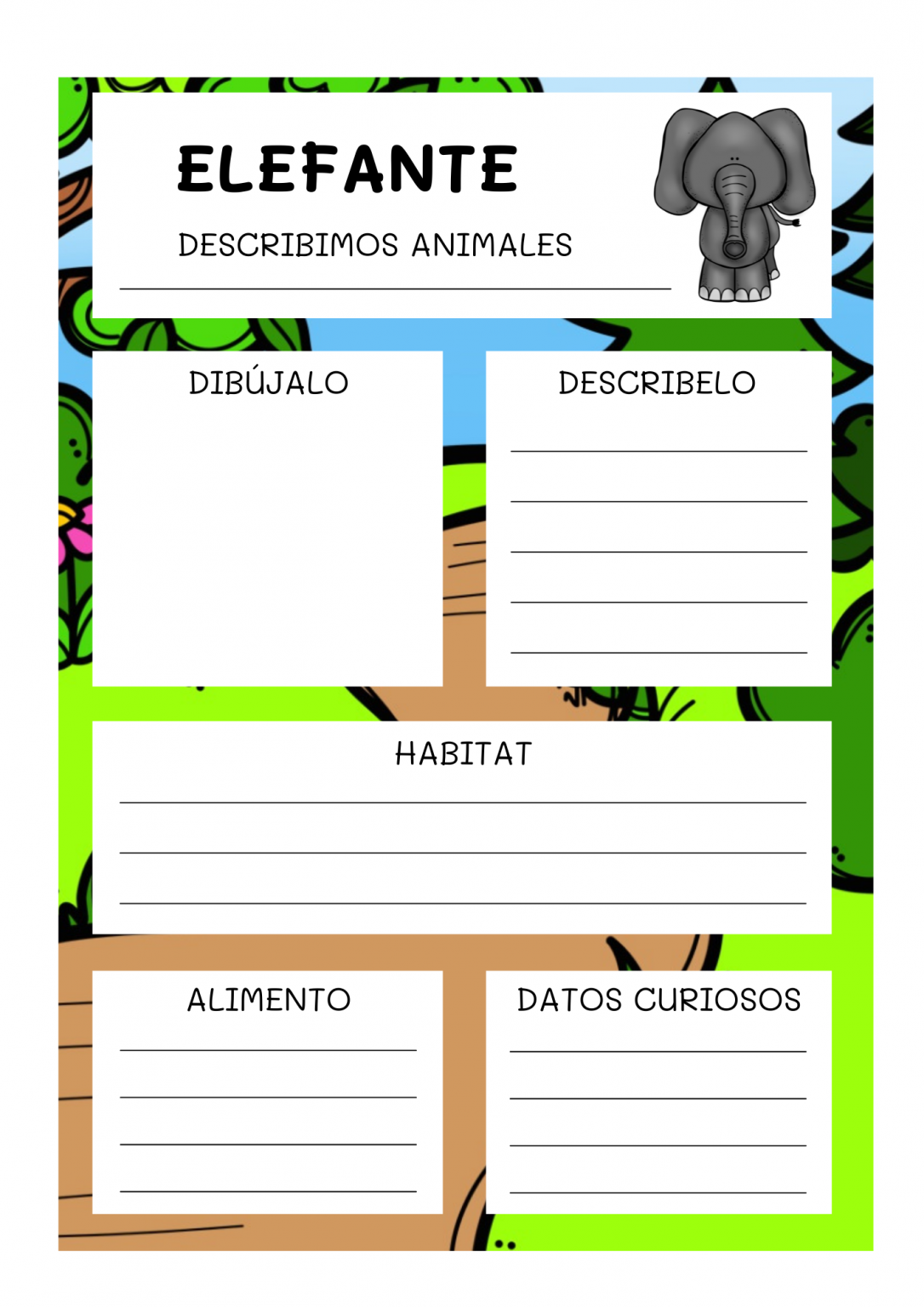 Bonitas fichas para describir animales - Orientacion Andujar
