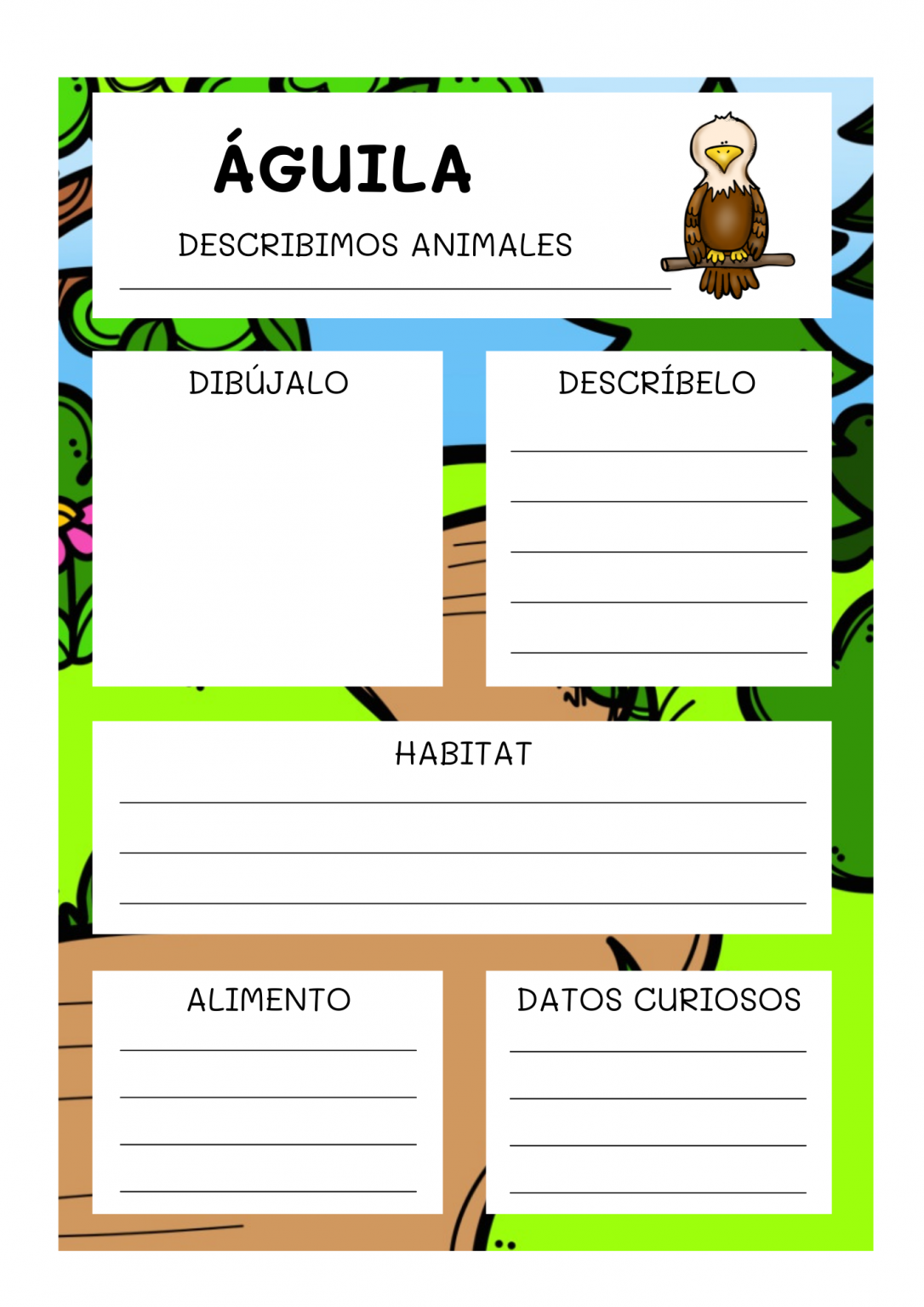 Bonitas fichas para describir animales - Orientacion Andujar