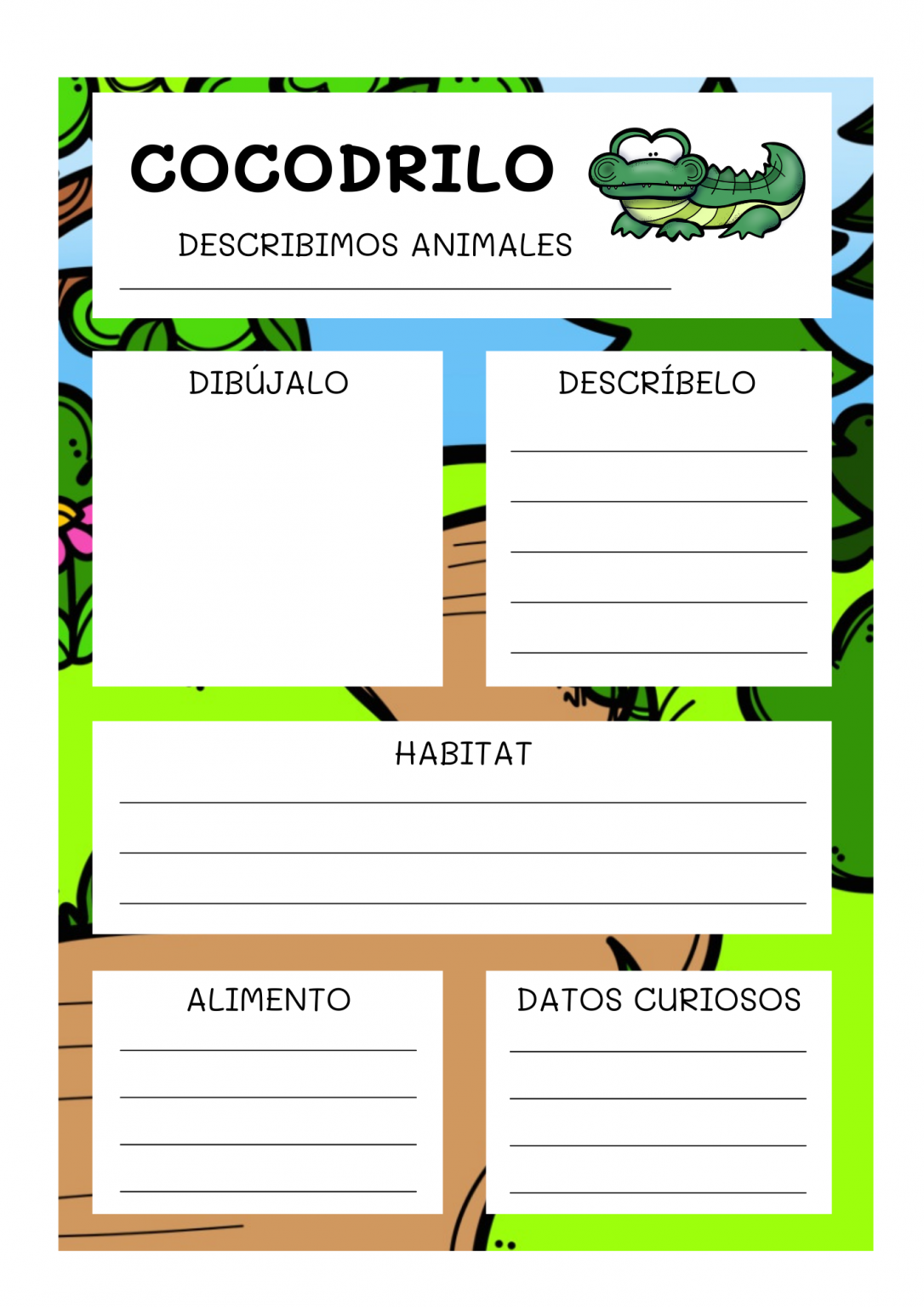 Bonitas fichas para describir animales - Orientacion Andujar