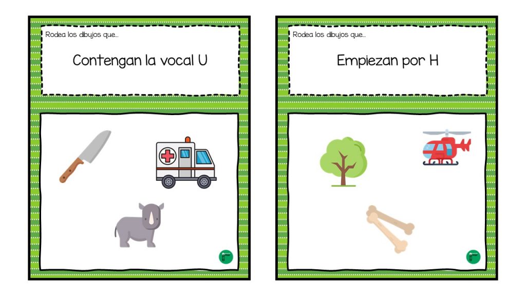 Tarjetas para ejercitar la conciencia fonológica - Orientacion Andujar