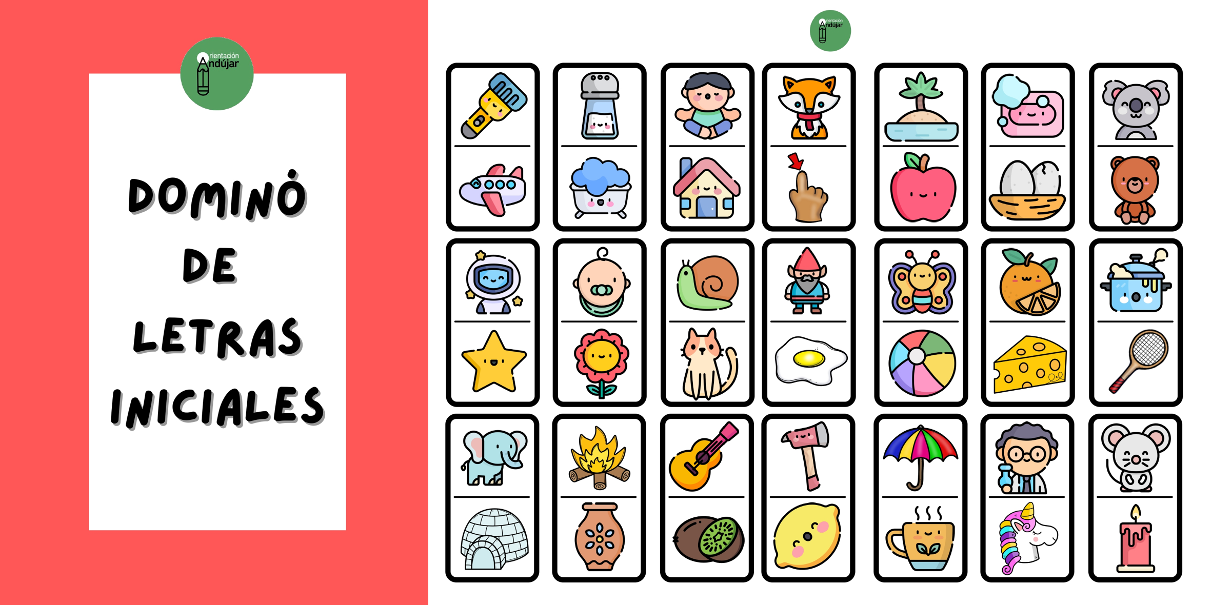 Dominó de letras iniciales - Orientacion Andujar