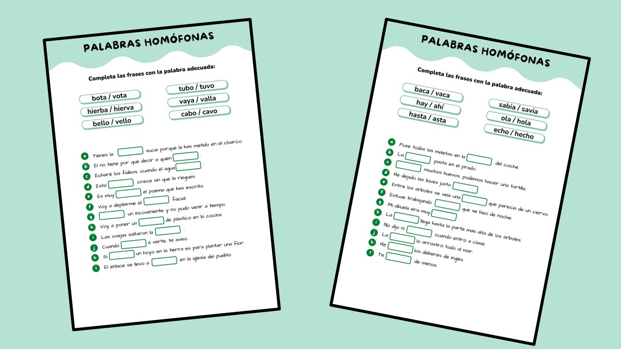 Citas De Homófonos Spanish Homographs And Homophones HOMOGRAFOS Y