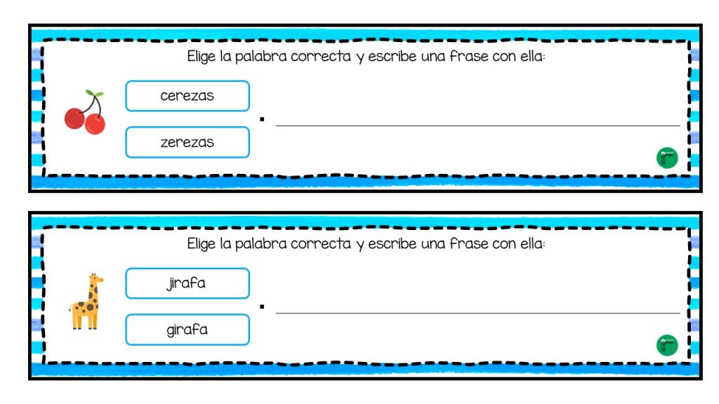 Tarjetas para repasar la ortografía - Orientacion Andujar