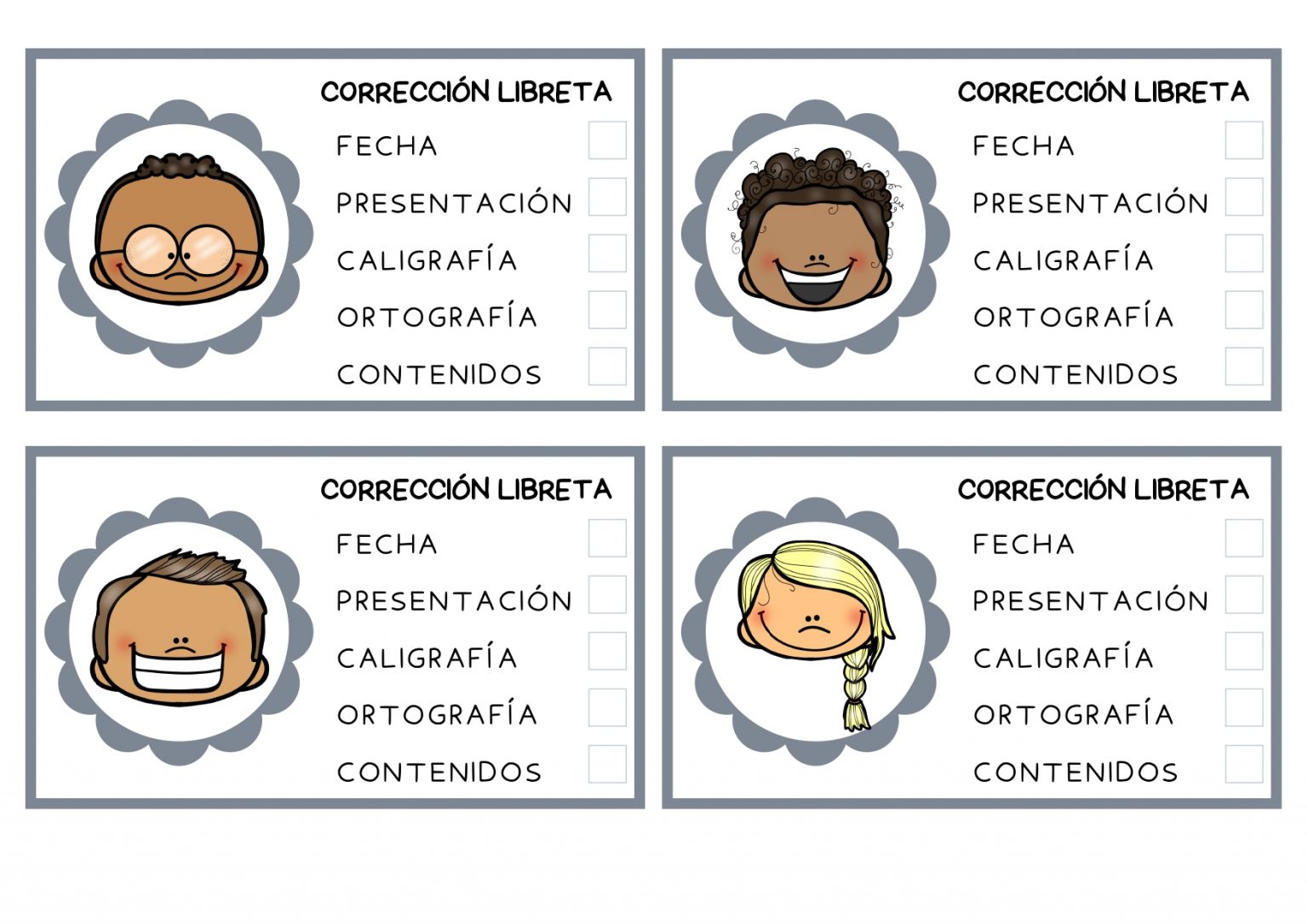 Bonitas pegatinas para corregir libretas - Orientacion Andujar