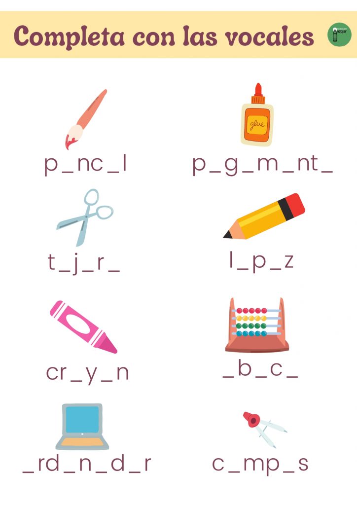 Completa con las vocales - Orientacion Andujar
