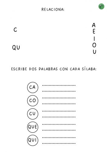 Geniales fichas de ortografía: letras C y Q - Orientacion Andujar