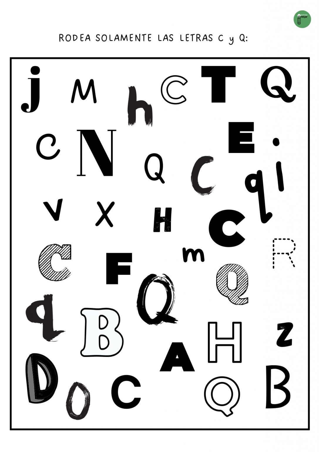 Geniales fichas de ortografía: letras C y Q - Orientacion Andujar