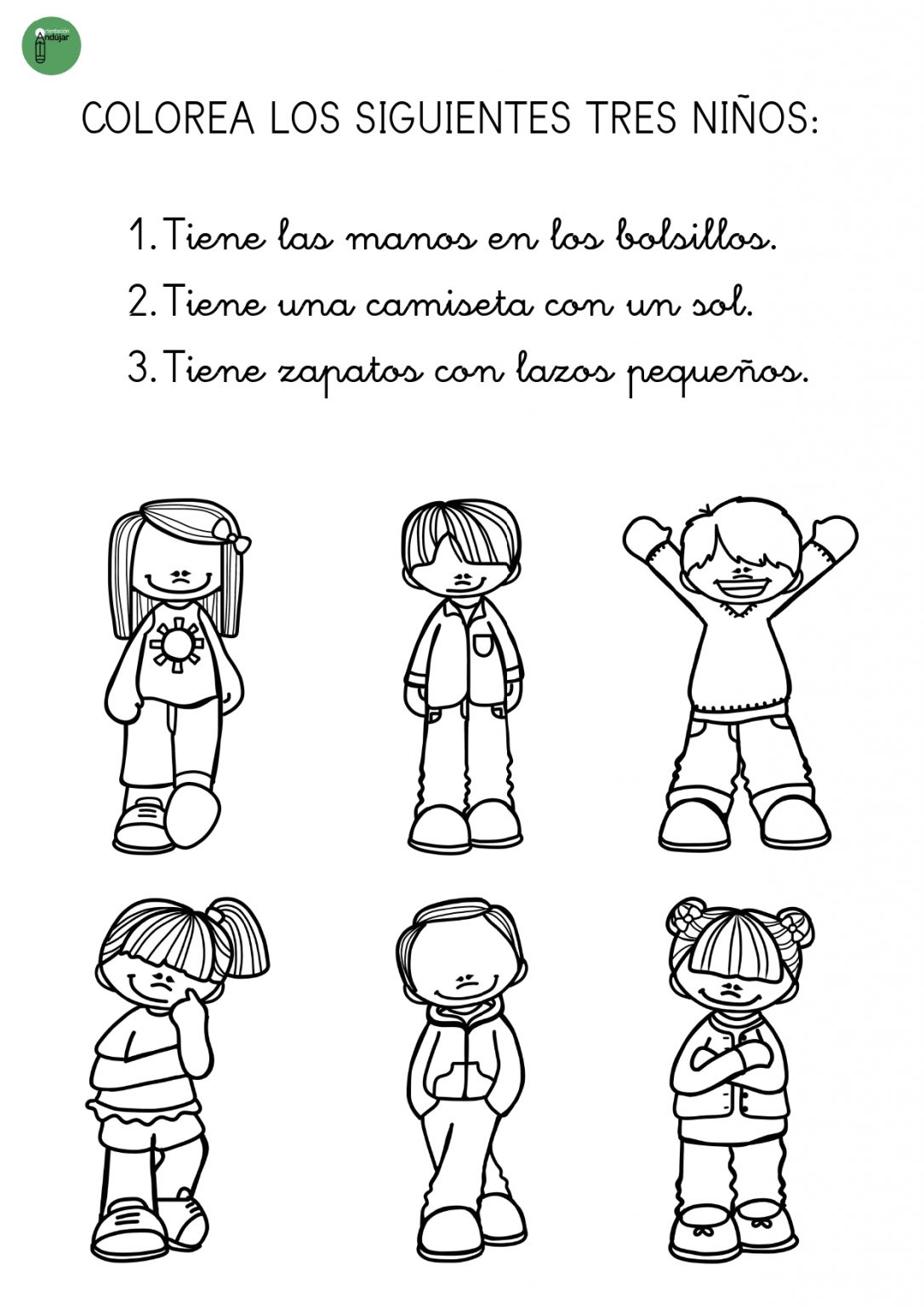 Lee la oración y colorea - Orientacion Andujar