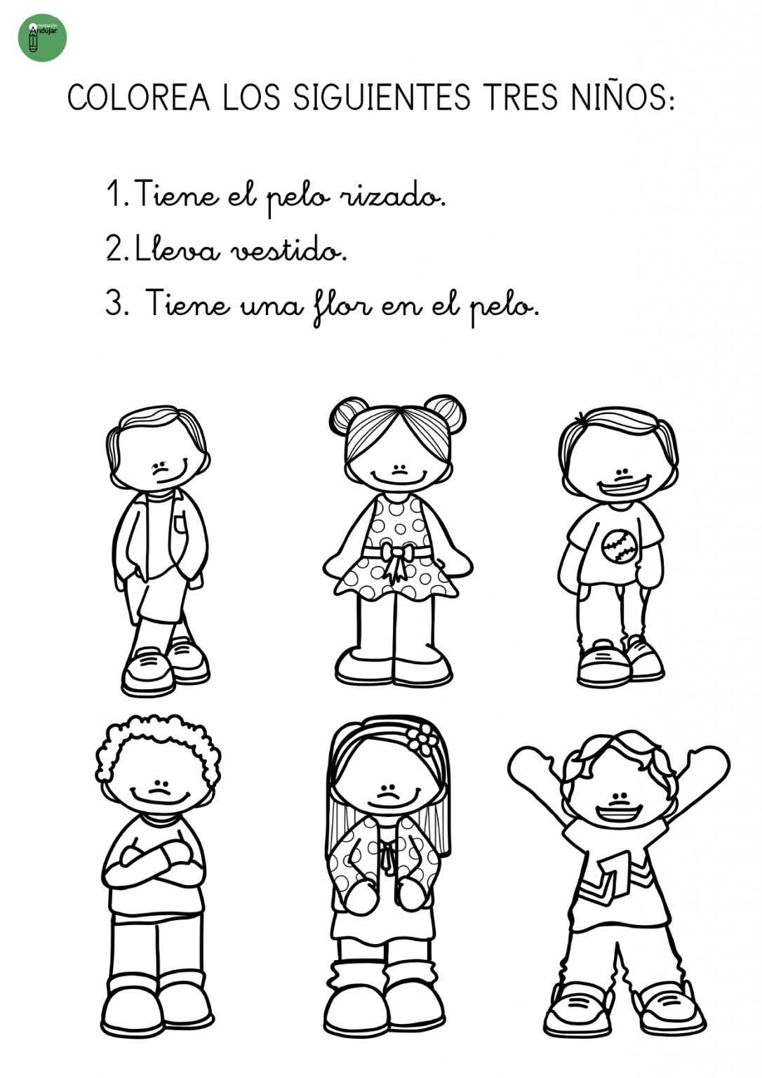 Lee la oración y colorea - Orientacion Andujar