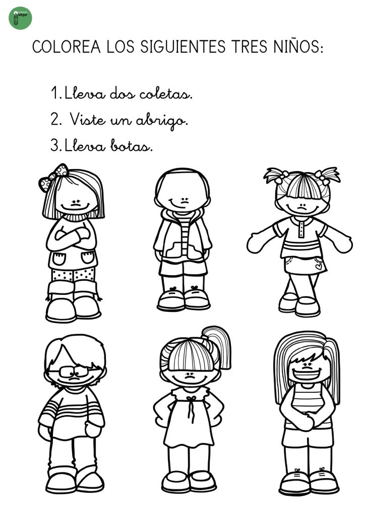 Lee la oración y colorea - Orientacion Andujar