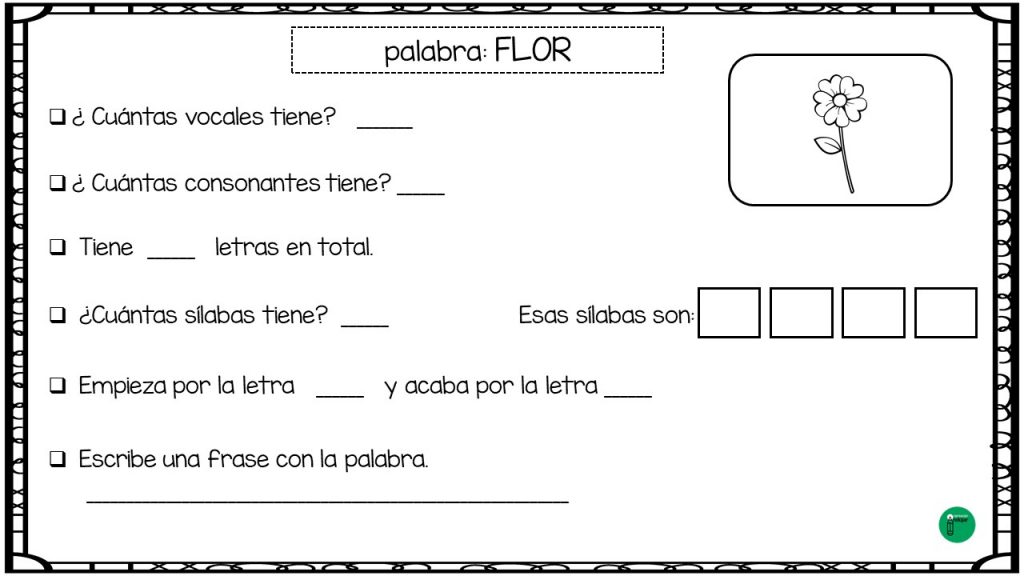 Mi álbum de palabras con vocabulario de primavera - Orientacion Andujar