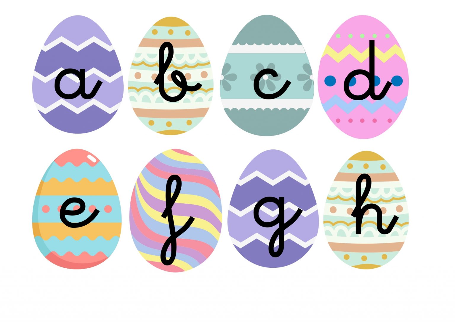 Huevitos de Pascua para aprender el abecedario en mayúscula y minúscula ...