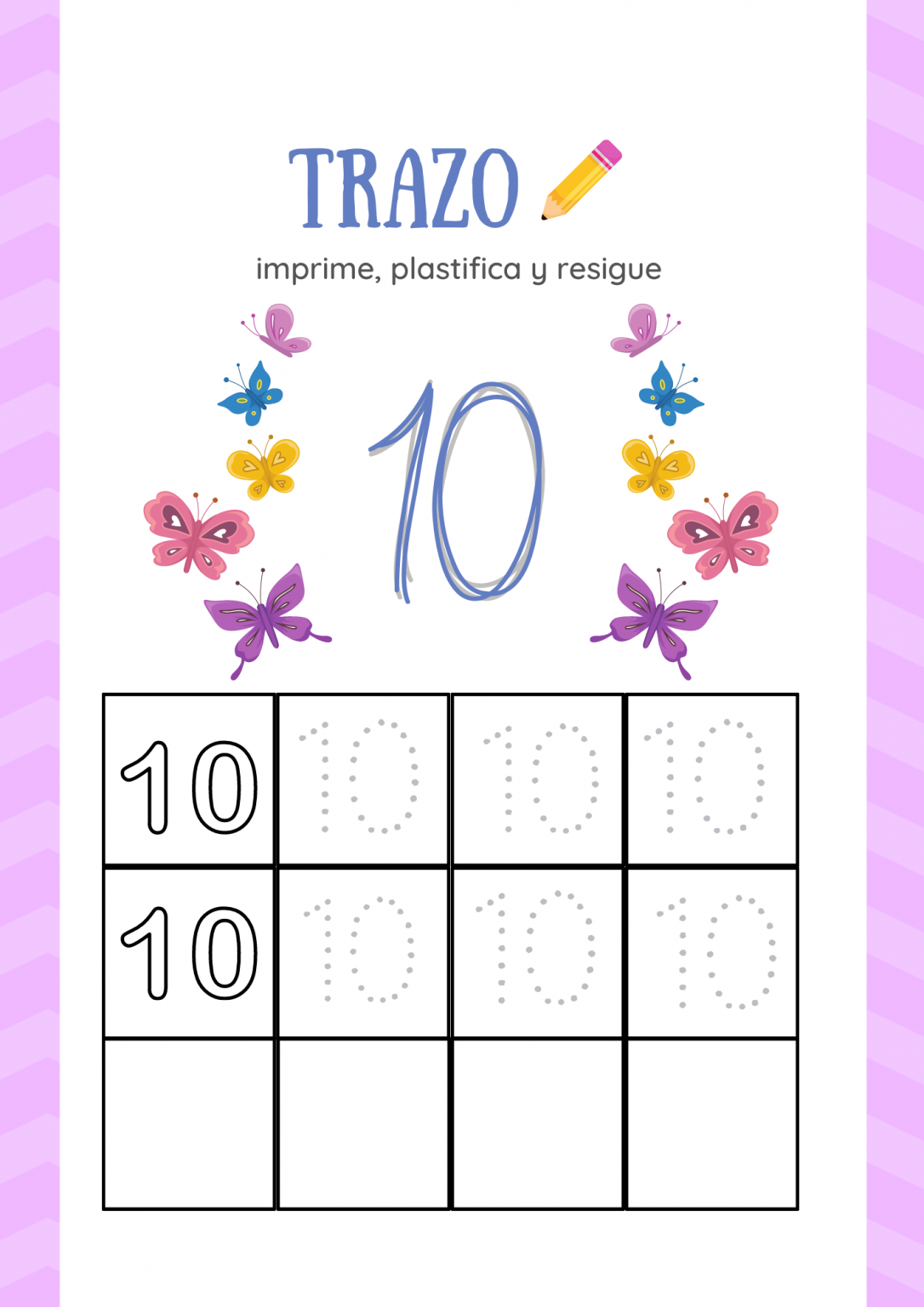 TRABAJAMOS EL TRAZO NÚMEROS 1 AL 10 - Orientacion Andujar