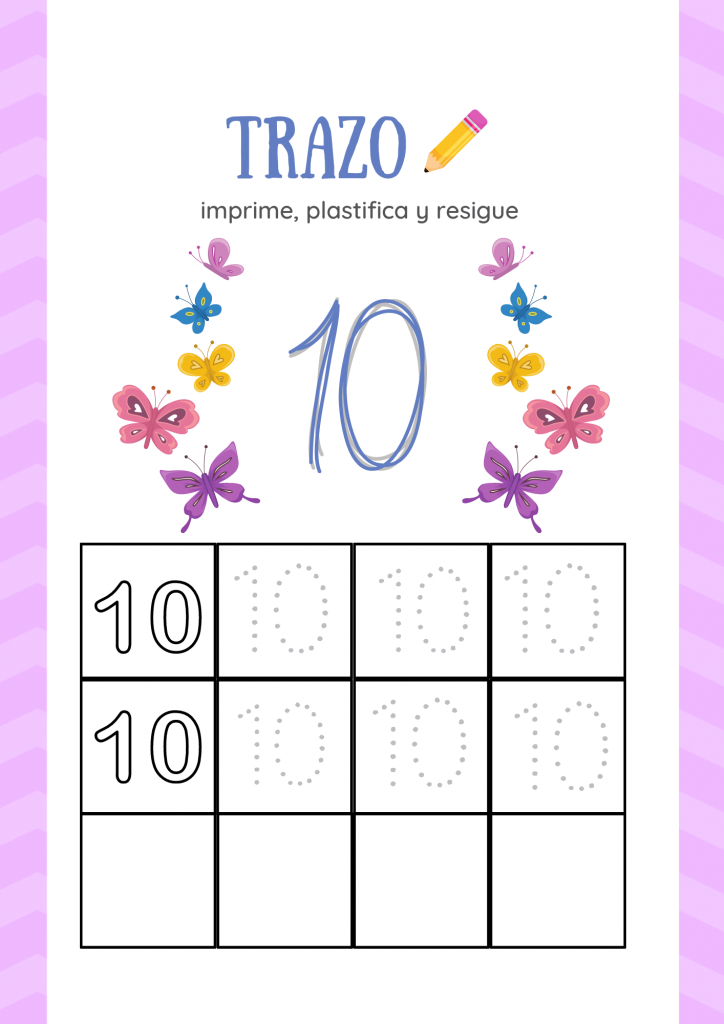 TRABAJAMOS EL TRAZO NÚMEROS 1 AL 10 - Orientacion Andujar