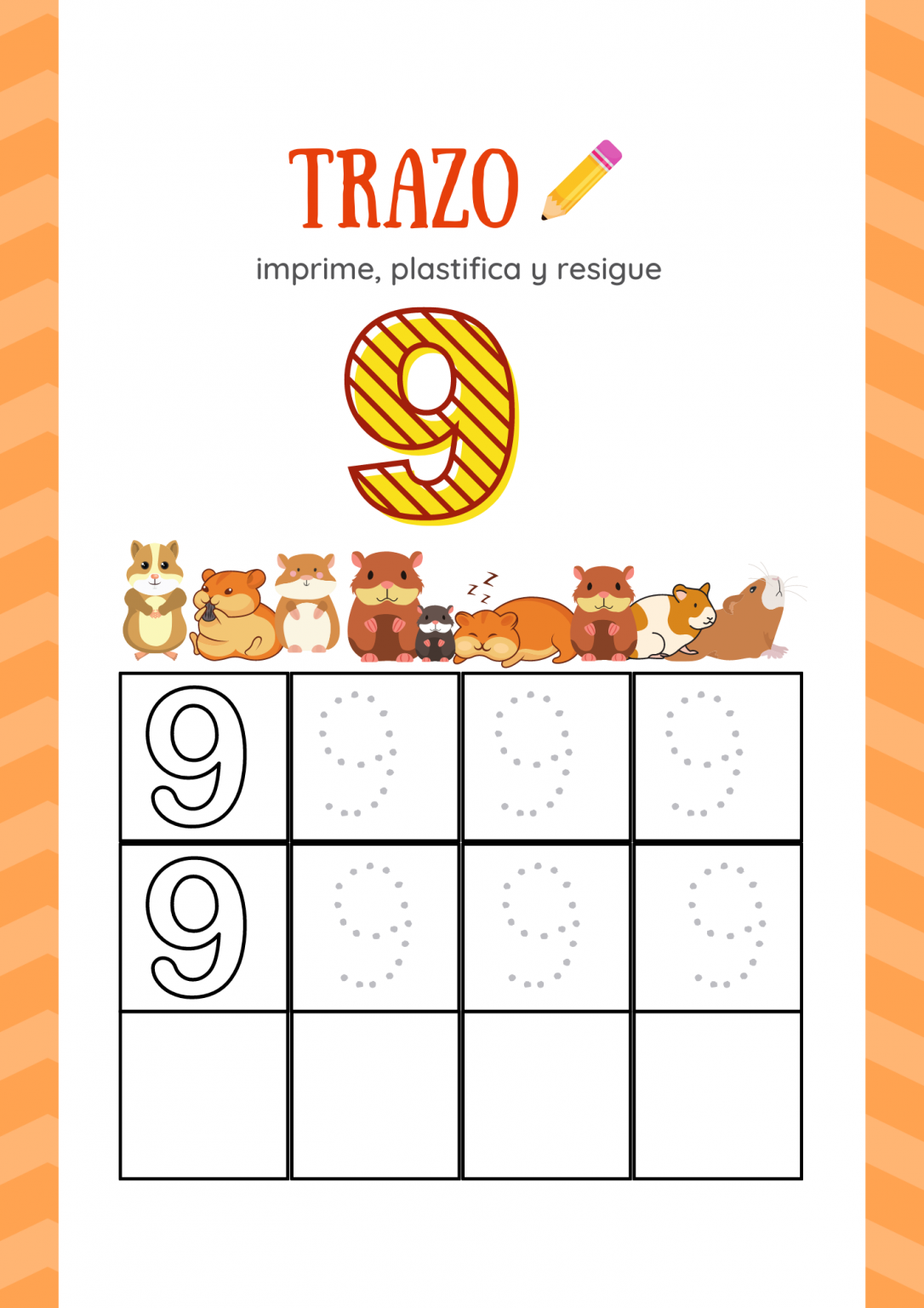 TRABAJAMOS EL TRAZO NÚMEROS 1 AL 10 - Orientacion Andujar