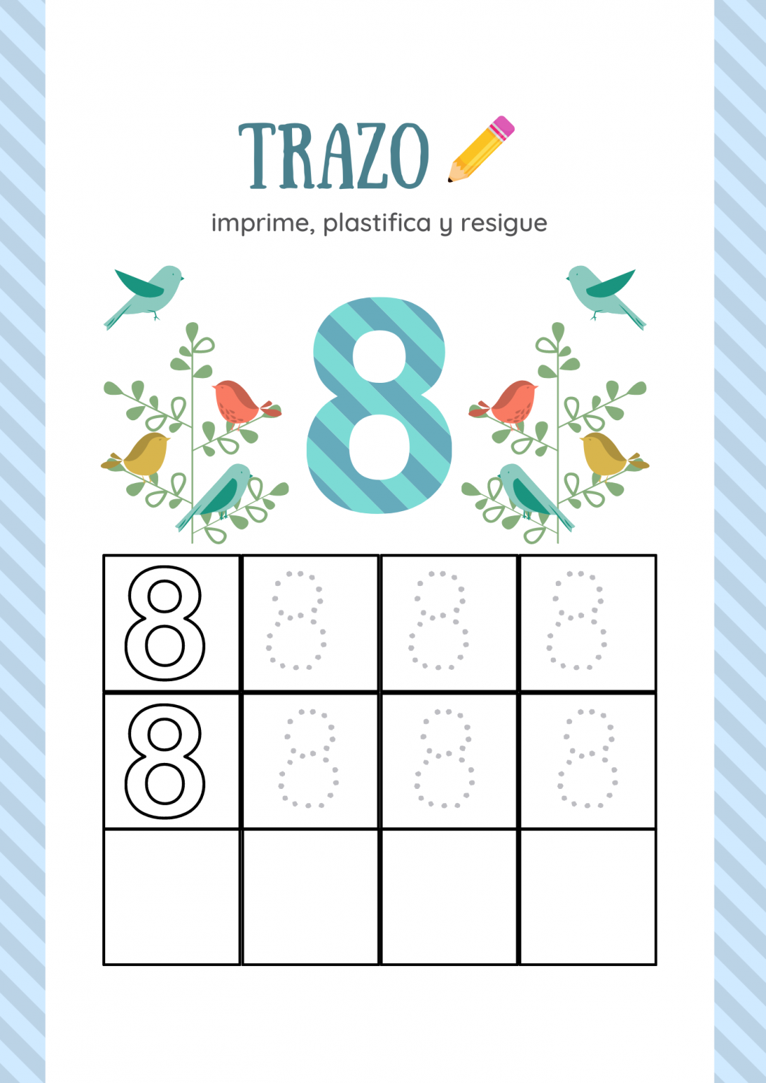 TRABAJAMOS EL TRAZO NÚMEROS 1 AL 10 - Orientacion Andujar