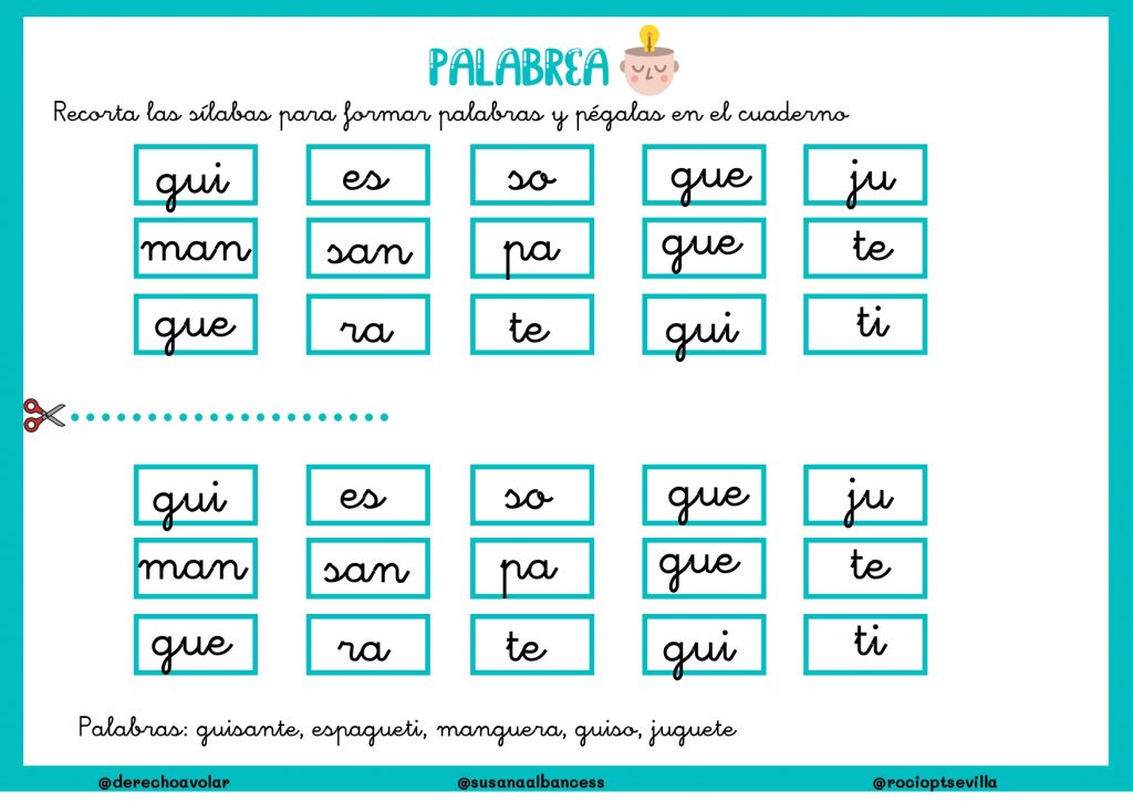 el mundo de las letras letra g - gue -gui - Orientacion Andujar