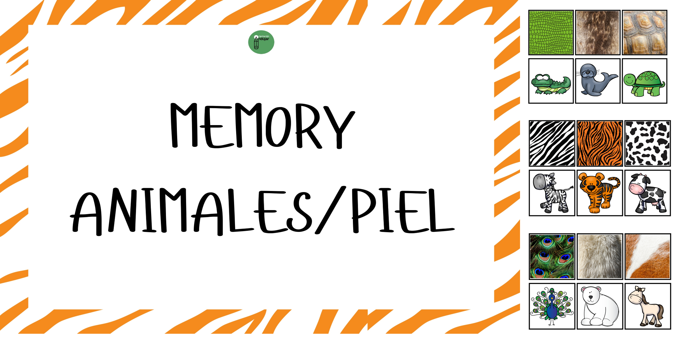 Divertido memory: Animales y sus pieles - Orientacion Andujar