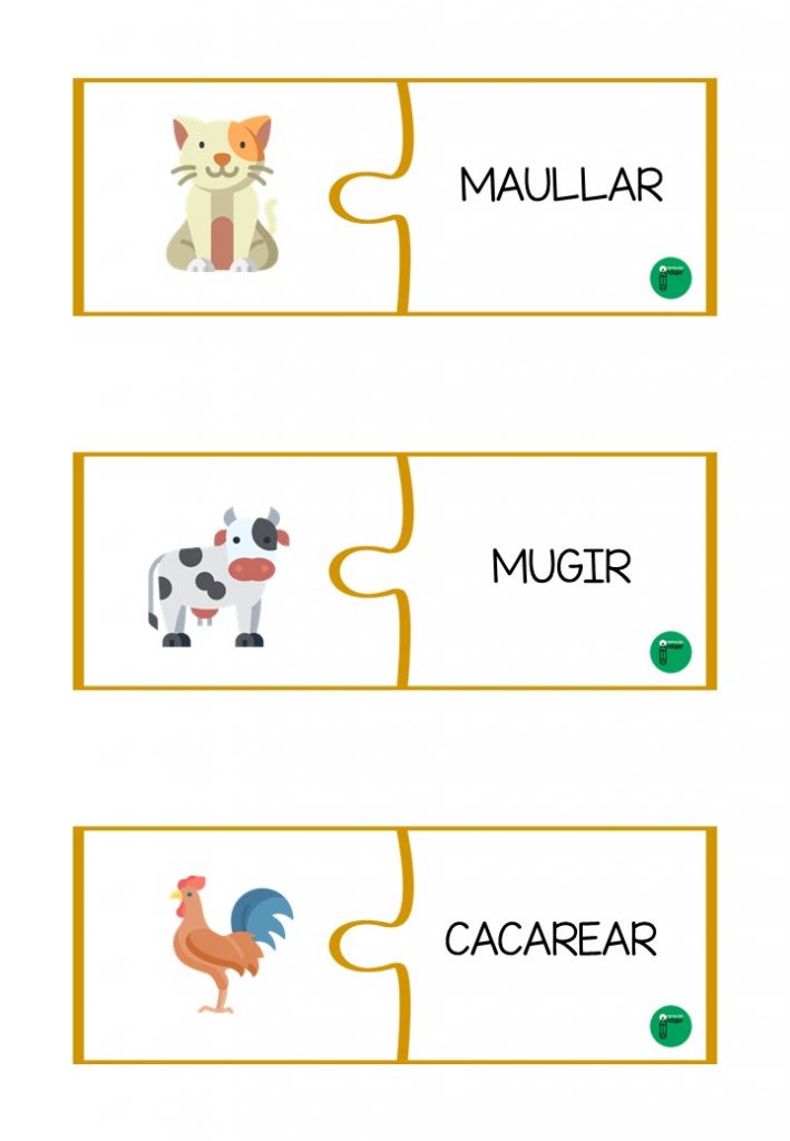 Puzzle manipulativo: El sonido de los animales - Orientacion Andujar