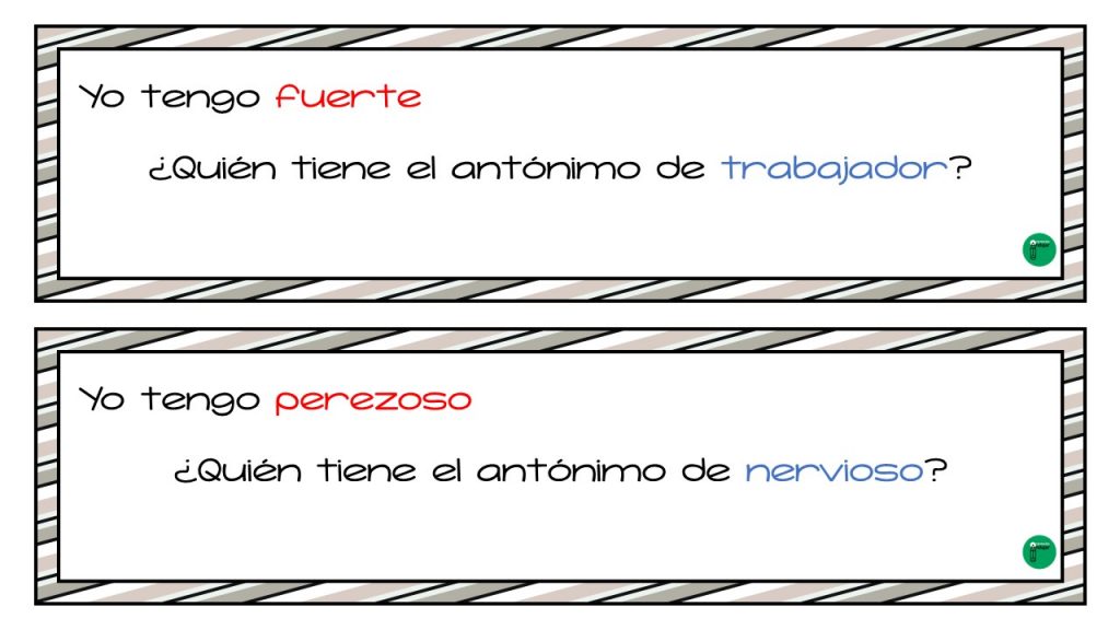Juego "Yo tengo...¿quién tiene?" con adjetivos antónimos - Orientacion ...