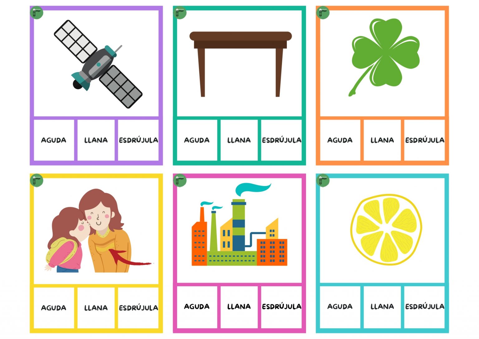 Tarjetitas para clasificar palabras: ¿Agudas, llanas o esdrújulas ...