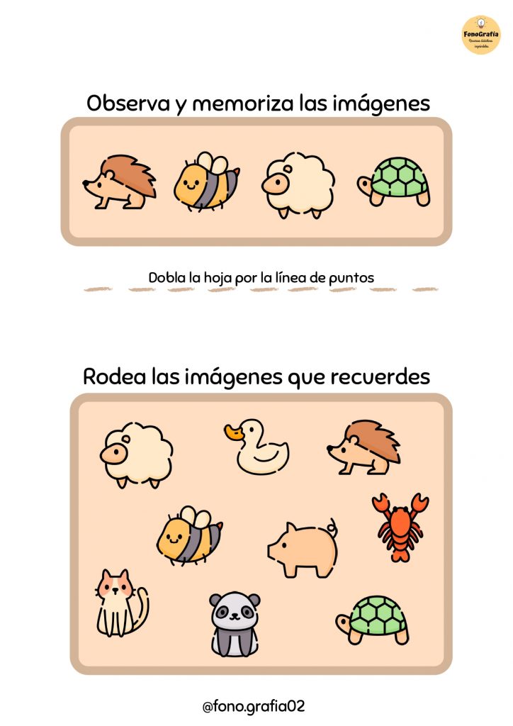 Fichas de memoria y atención para los más peques - Orientacion Andujar