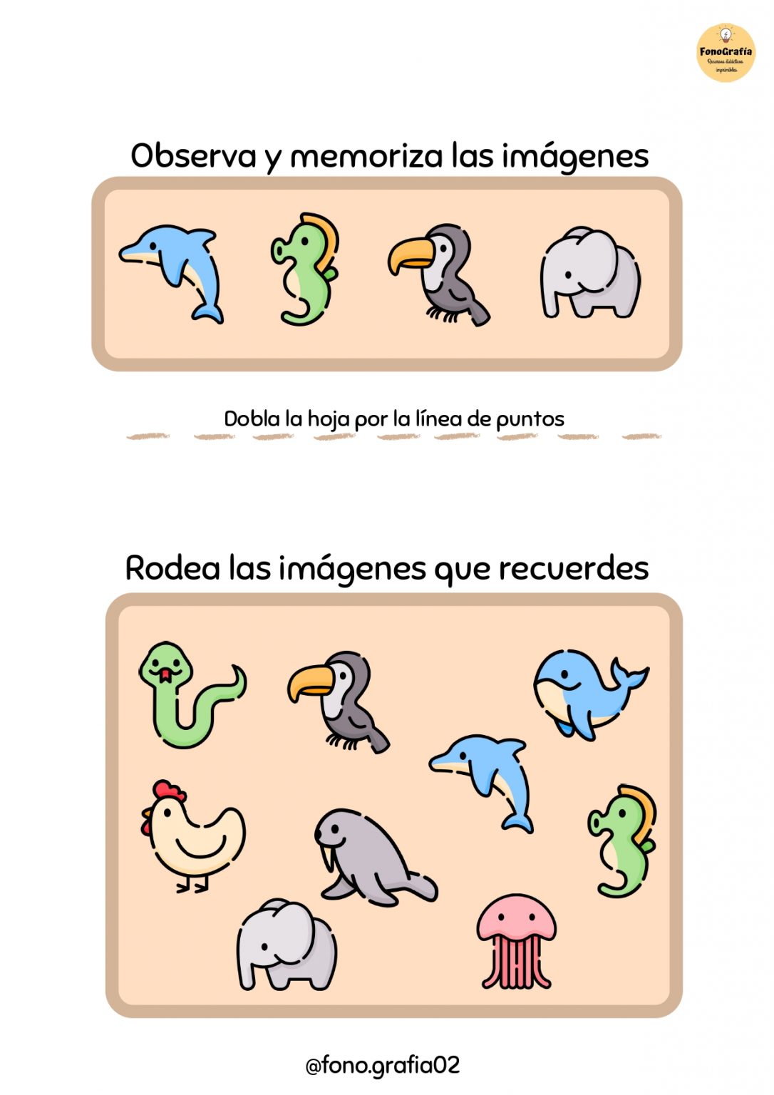 Fichas de memoria y atención para los más peques - Orientacion Andujar