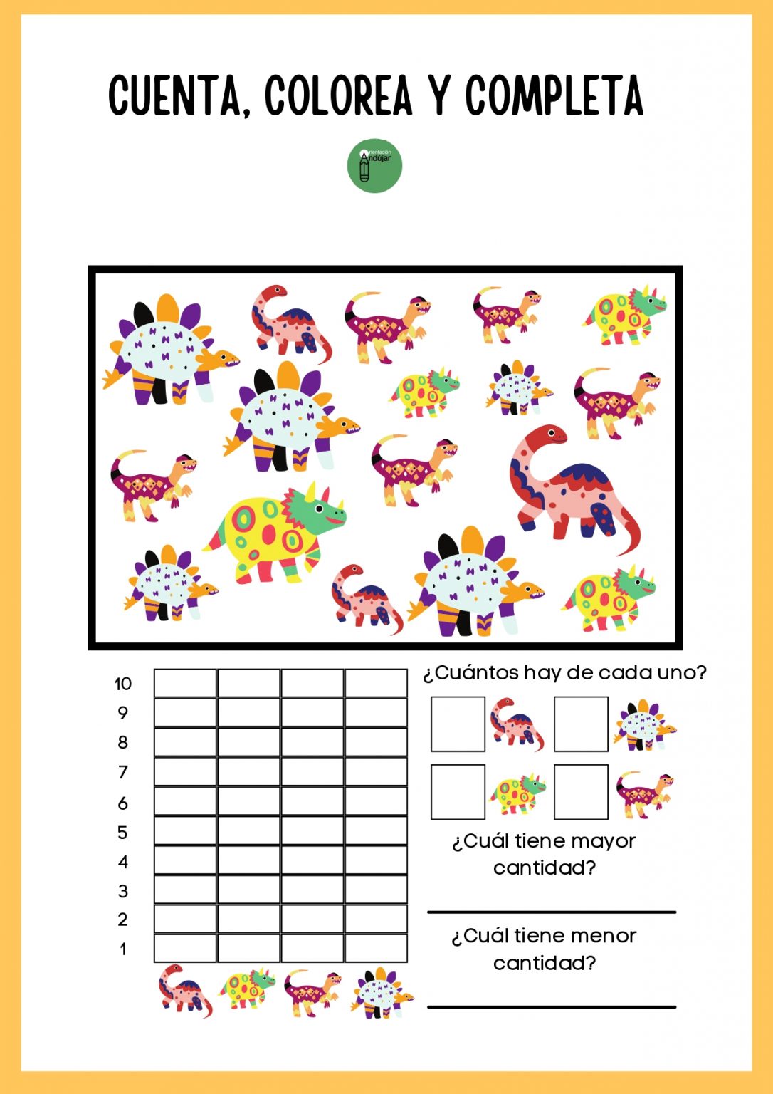 Cuenta, colorea y completa - Orientacion Andujar